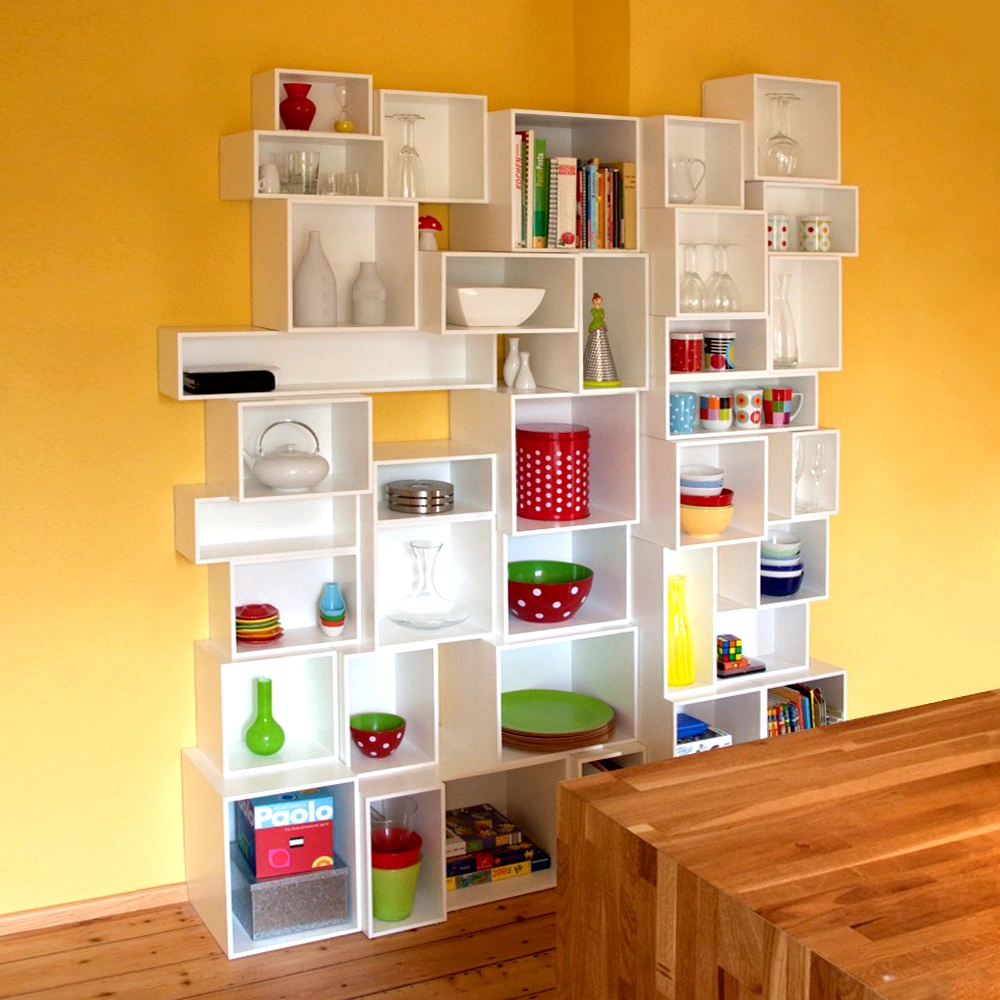 Modulares Regal 180 cm breit in Weiß – RK155