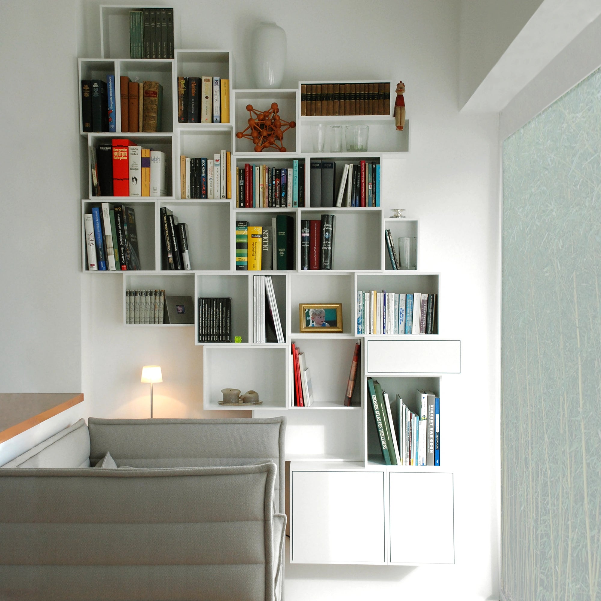 Modular shelving 156 cm wide in white - RK251