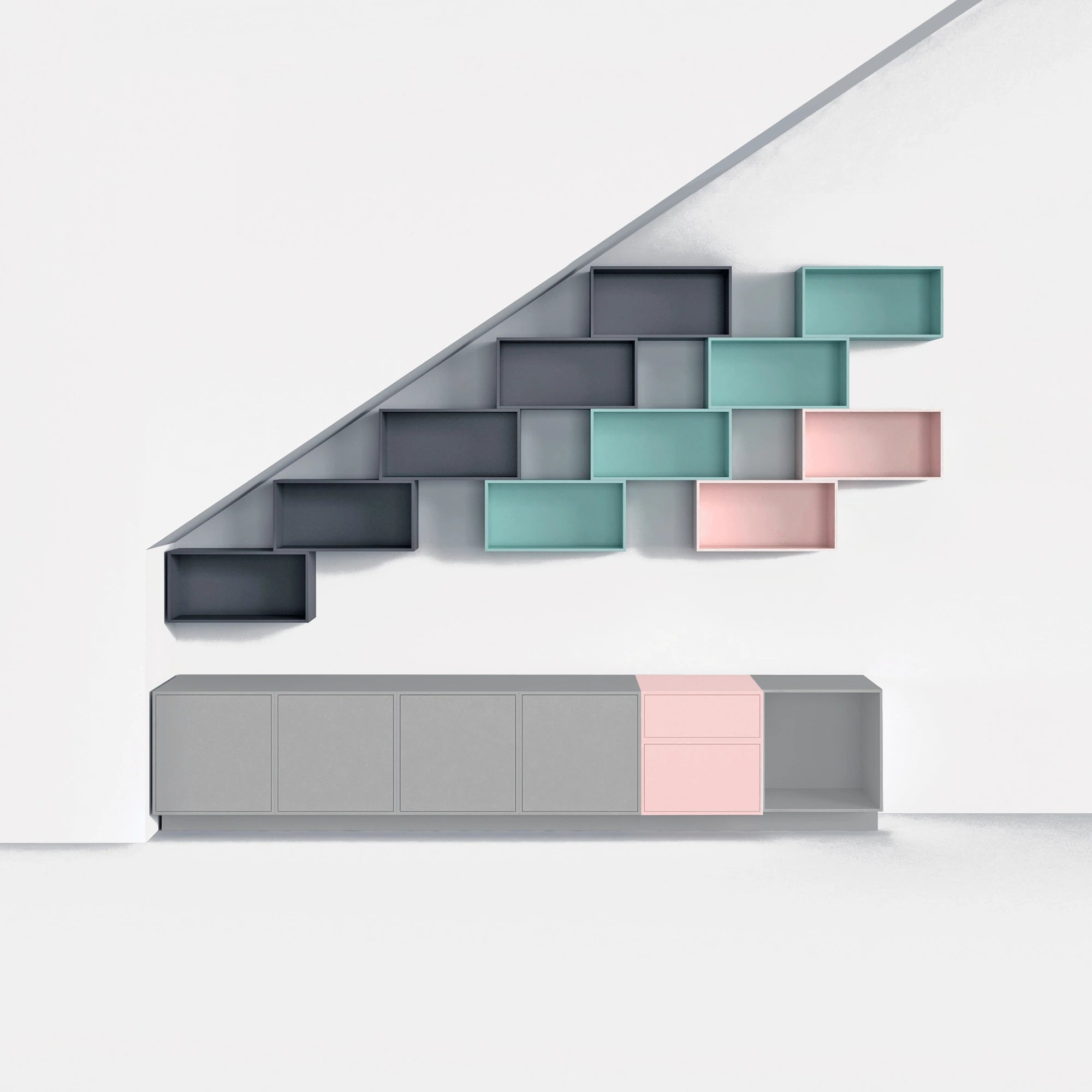 Sloping roof shelf RK105 | filigree | chic | space-saving